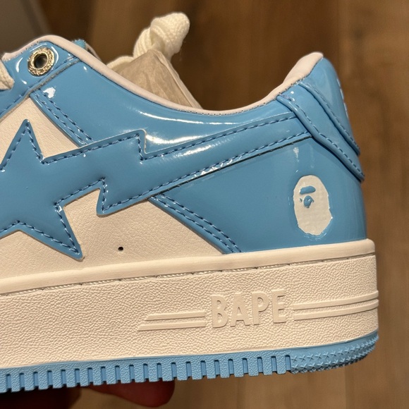 Bape | Shoes | Bapesta Lows Patent Leather Blue 222 Mens Size 75 | Poshmark